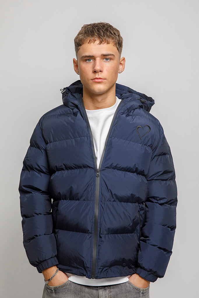 Spring Pufferjacket with Heart - Dark Blue – Doublés