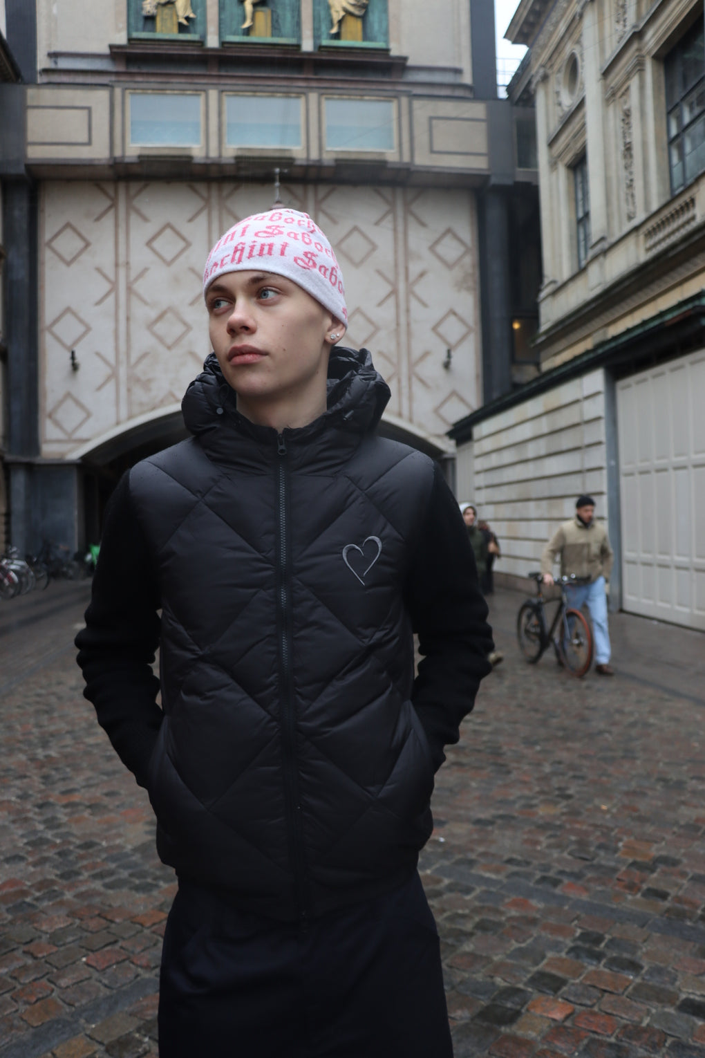 Strik Puff med Mønster - Sort – Doublés